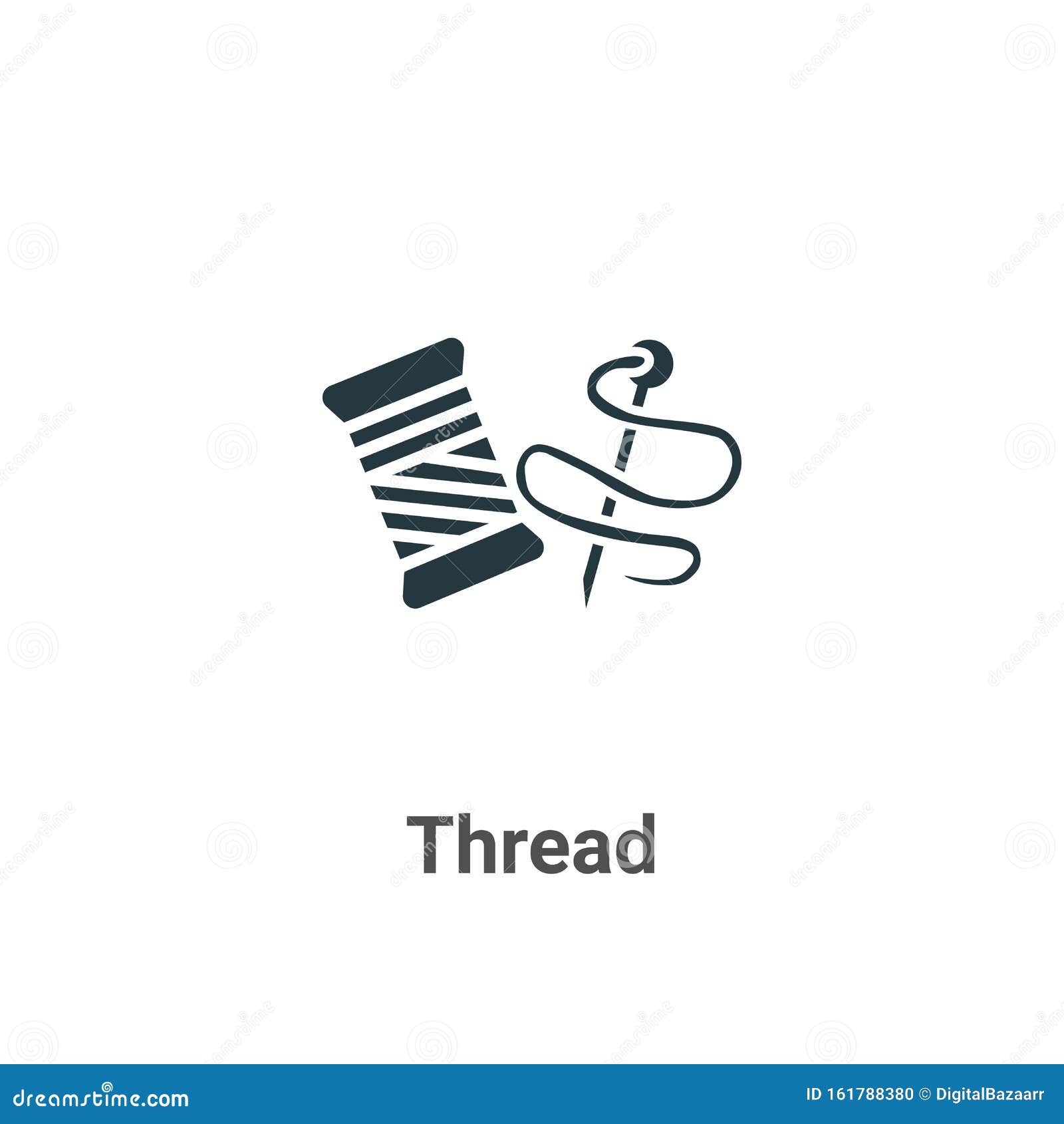Thread Vector Icon on White Background. Flat Vector Thread Icon Symbol ...