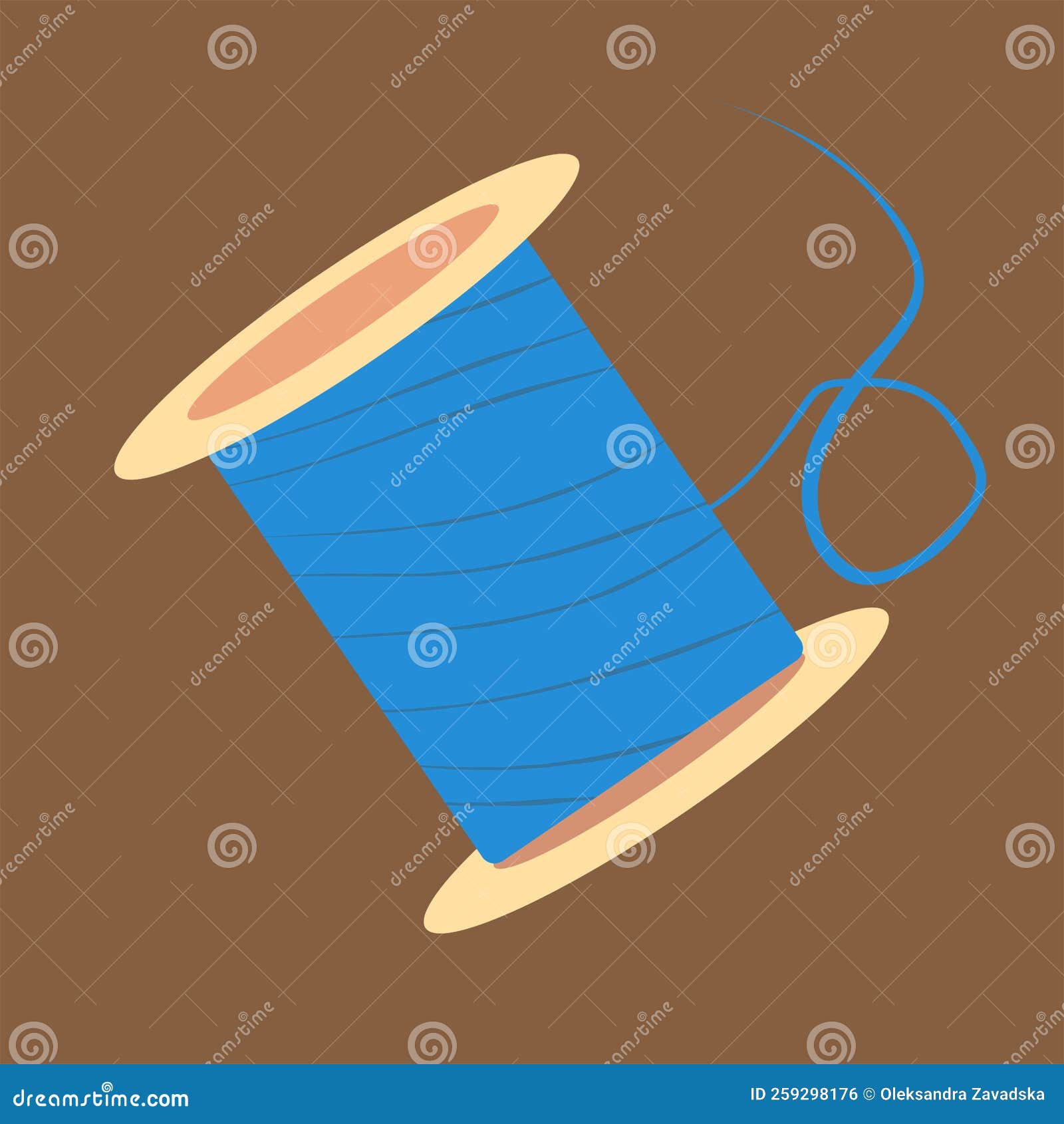 Blue thread cartoon style stock vector. Illustration of craft - 259298176