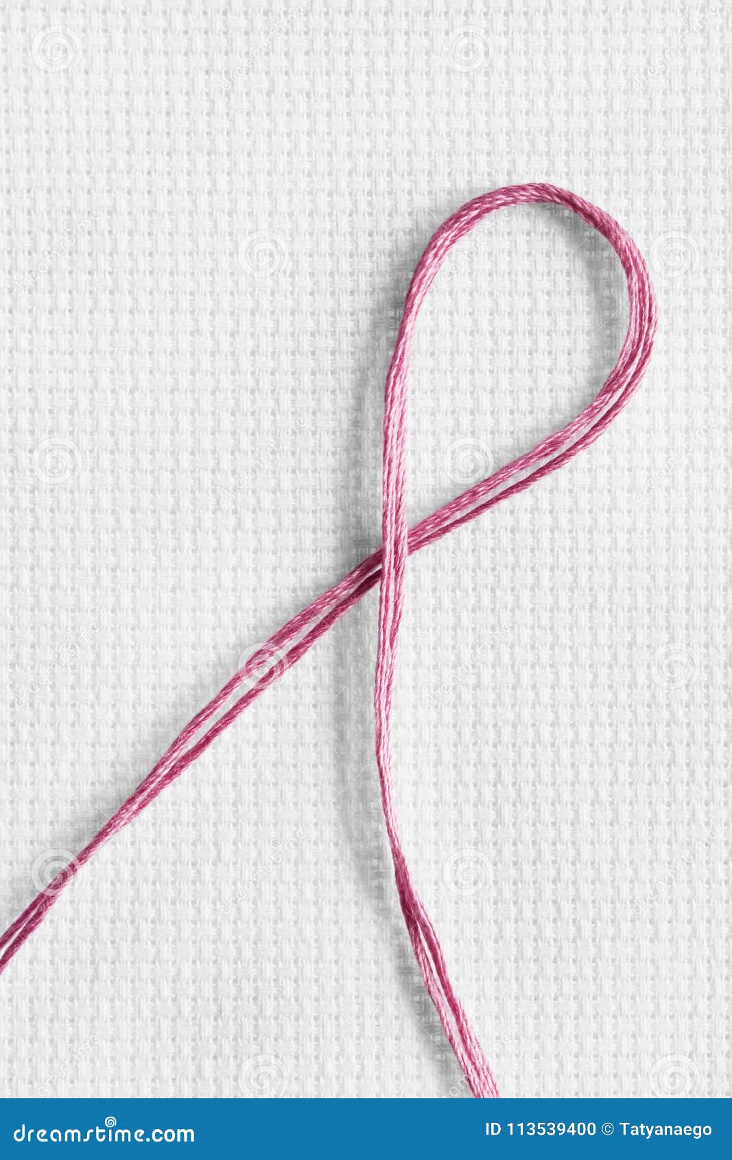 Thread on white canvas stock photo. Image of craft, pink - 113539400