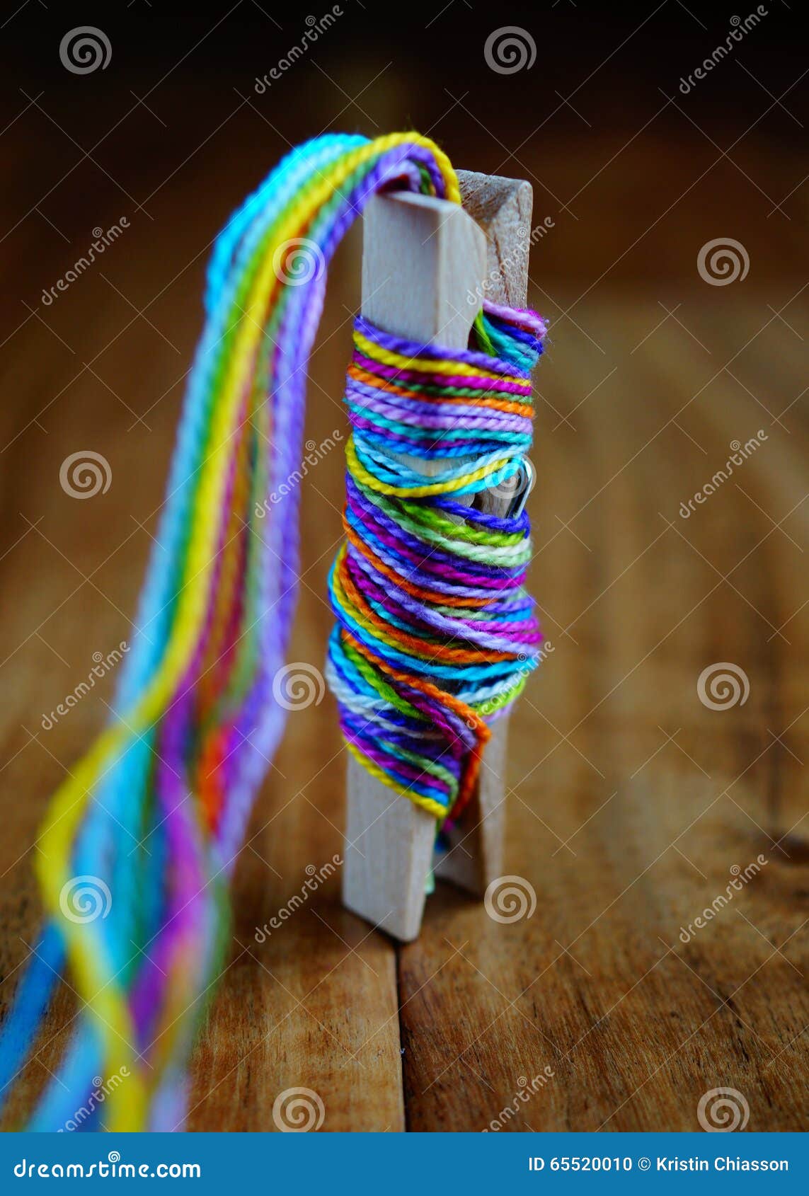 Thread Wrapped Around Clothespin Stock Photo - Image of wrapped ...