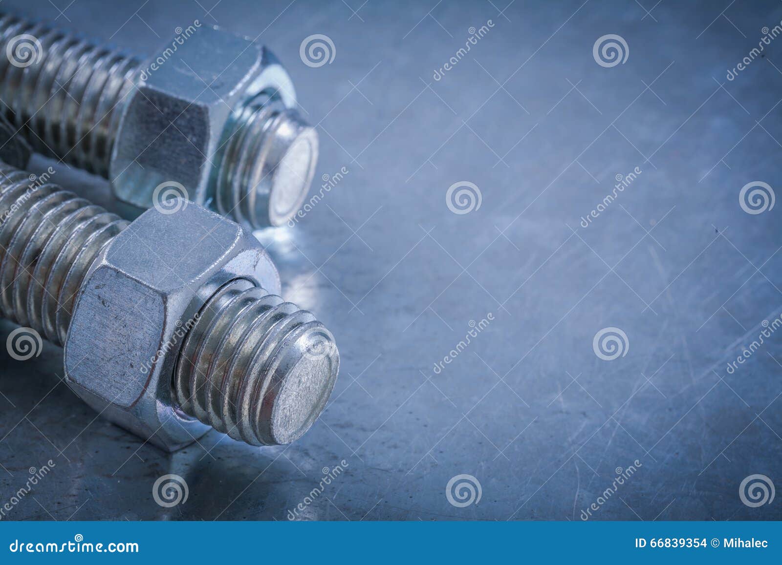 Threaded Bolt Details and Screw-nuts on Metallic Surface Construction ...