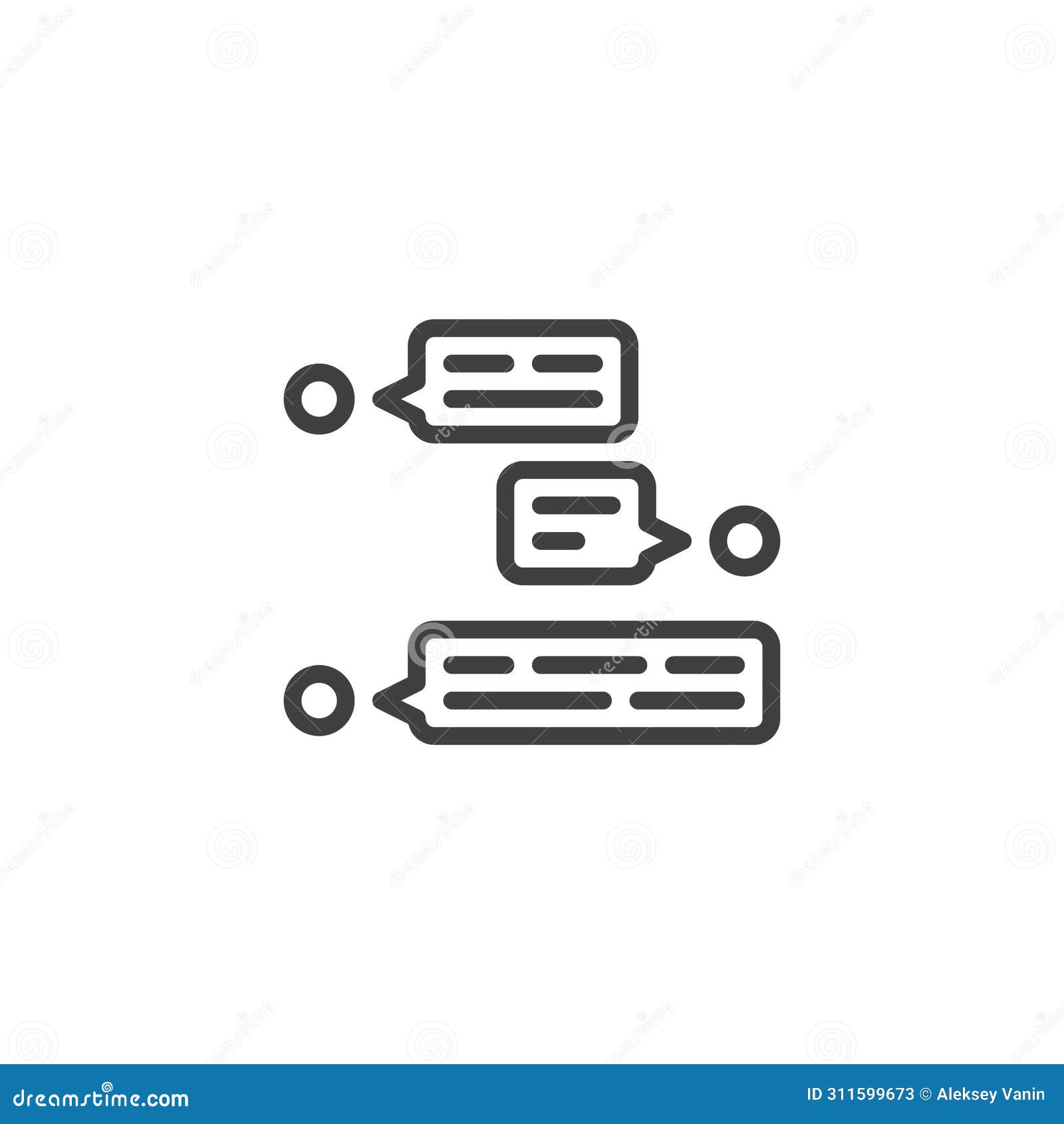 Threaded Conversation Line Icon. Stock Vector - Illustration of thin ...
