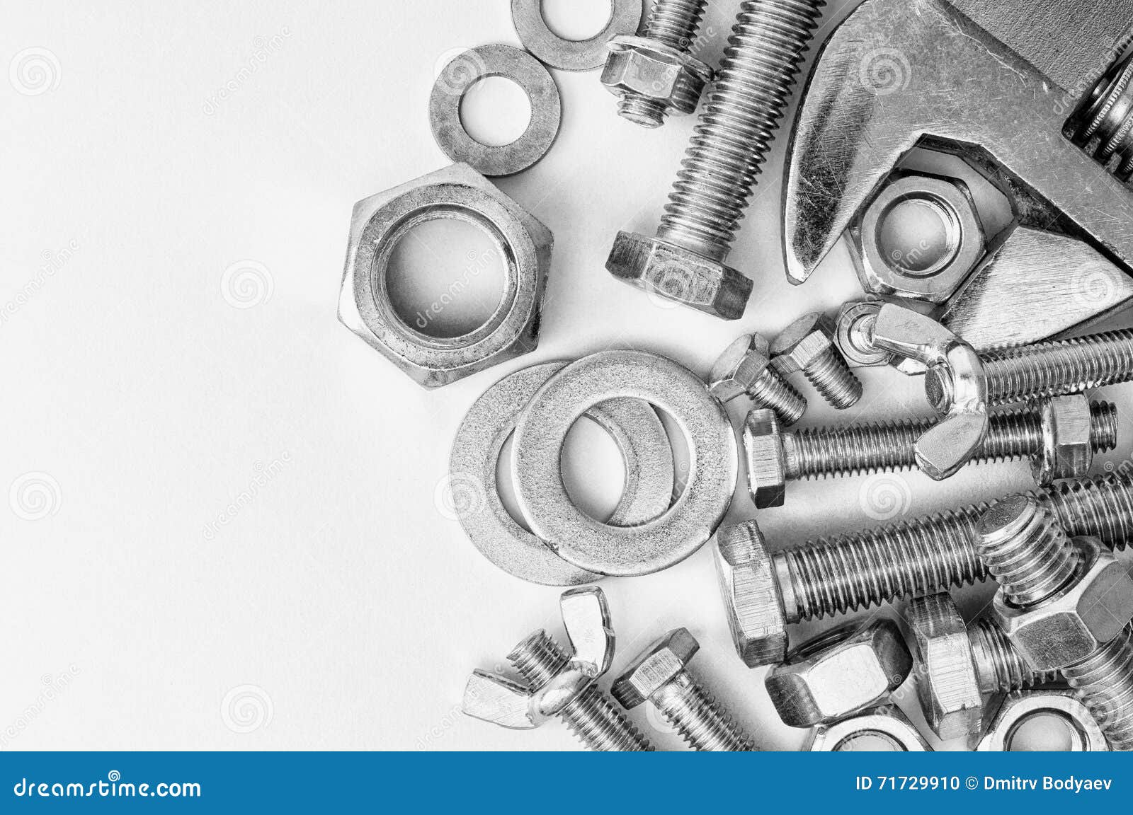 Threaded Fasteners Bolts Nuts and Key. Stock Photo - Image of industry ...