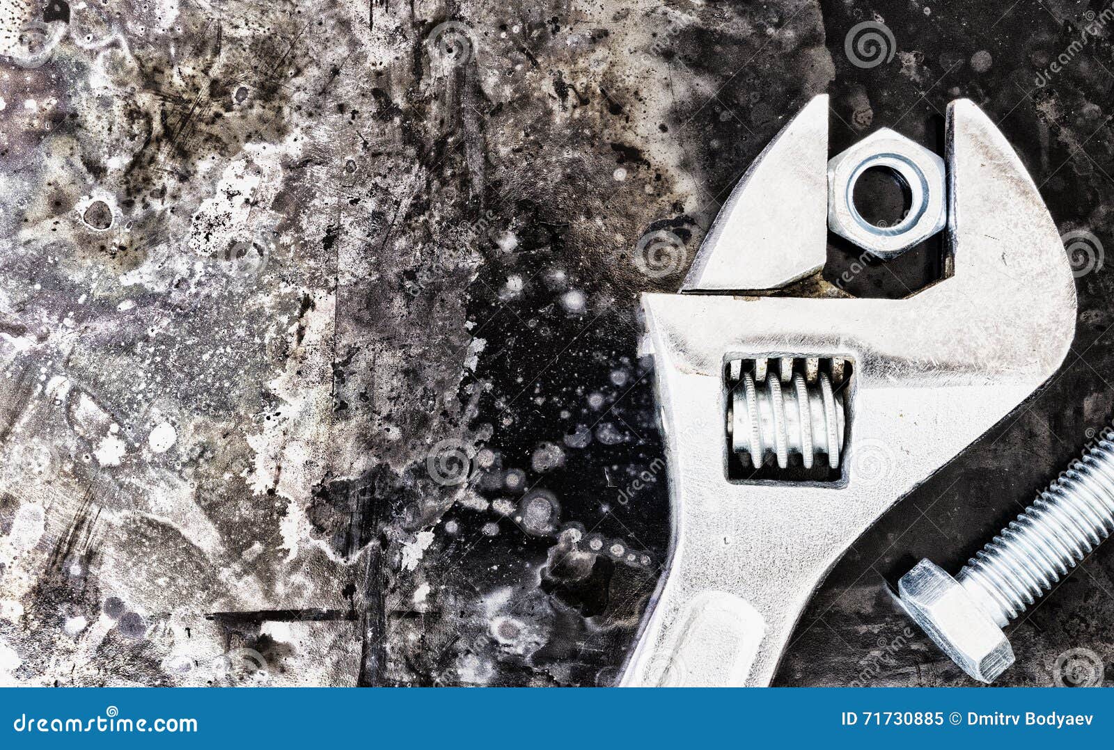 Threaded Fasteners and Wrench. Stock Image - Image of industry, steel ...