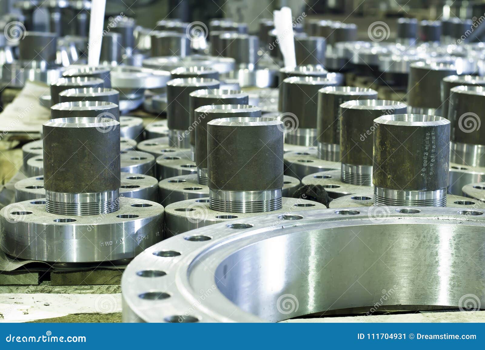 Threaded Flanges with Unions Stock Image - Image of metallic, iron ...