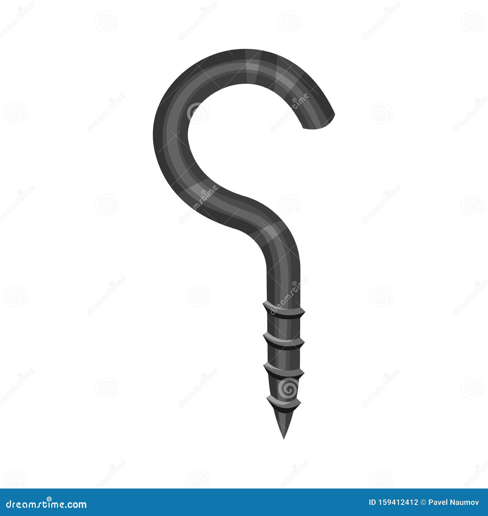 Threaded Hook. Vector Illustration on a White Background. Stock Vector ...