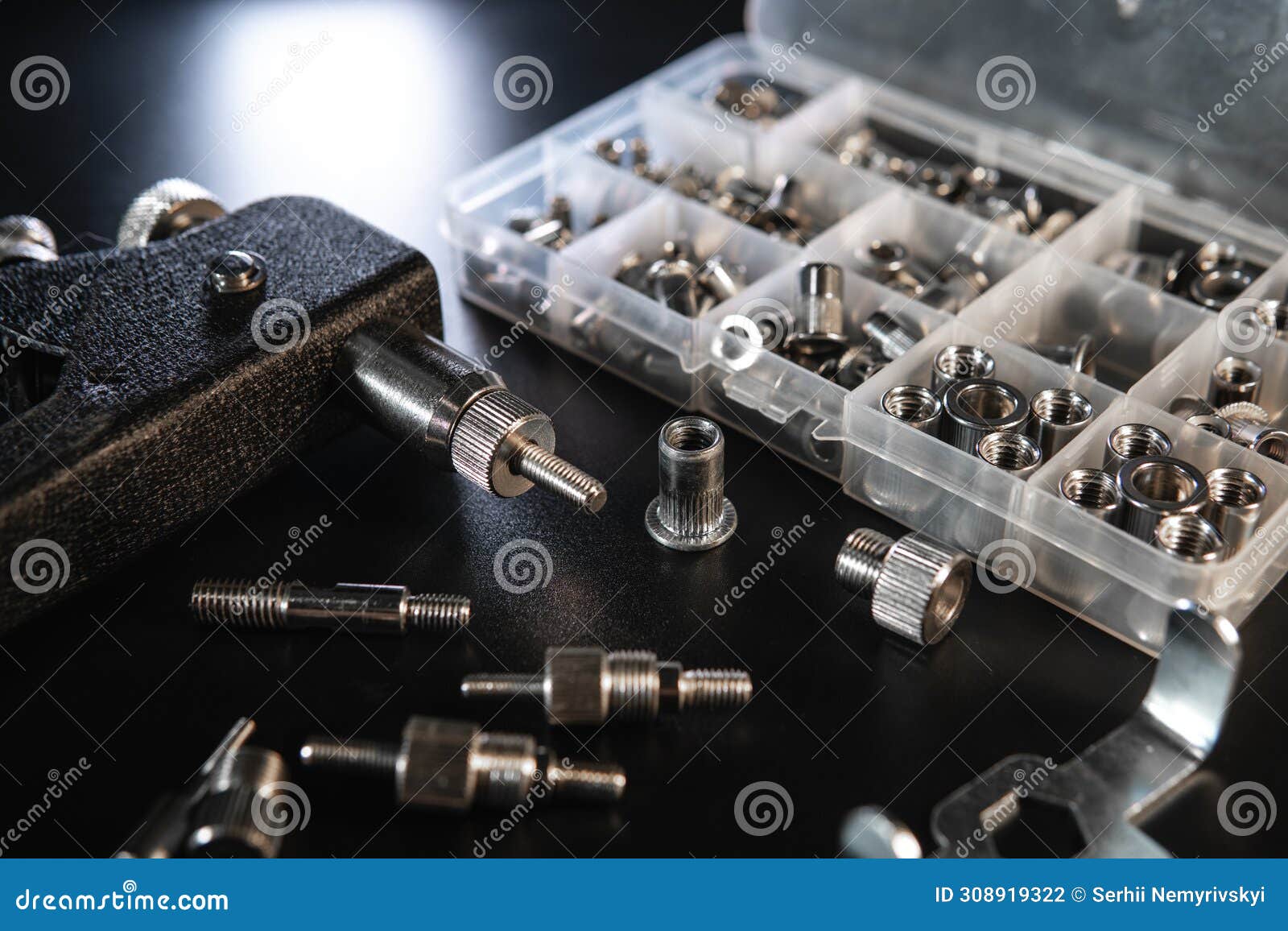 Threaded Insert Riveter Gun Kit. Setting Tool, Nosepieces and Inserts ...