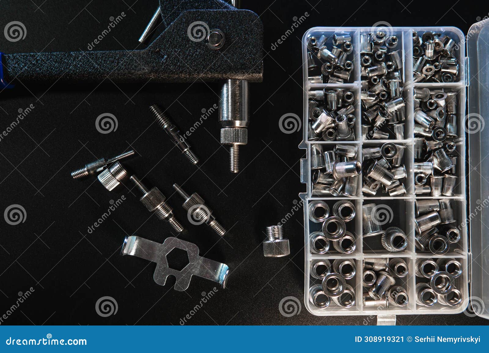 Threaded Insert Riveter Gun Kit. Setting Tool, Nosepieces and Inserts ...