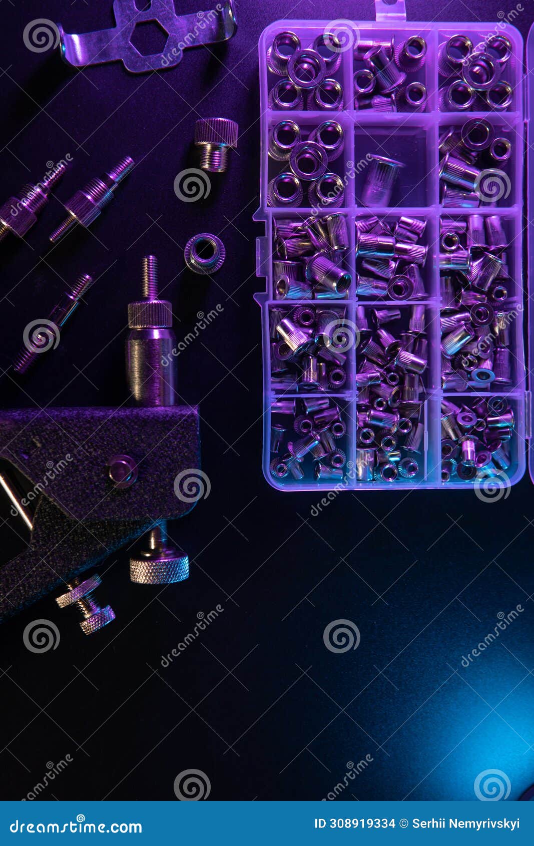 Threaded Insert Riveter Gun Kit. Setting Tool, Nosepieces and Inserts ...