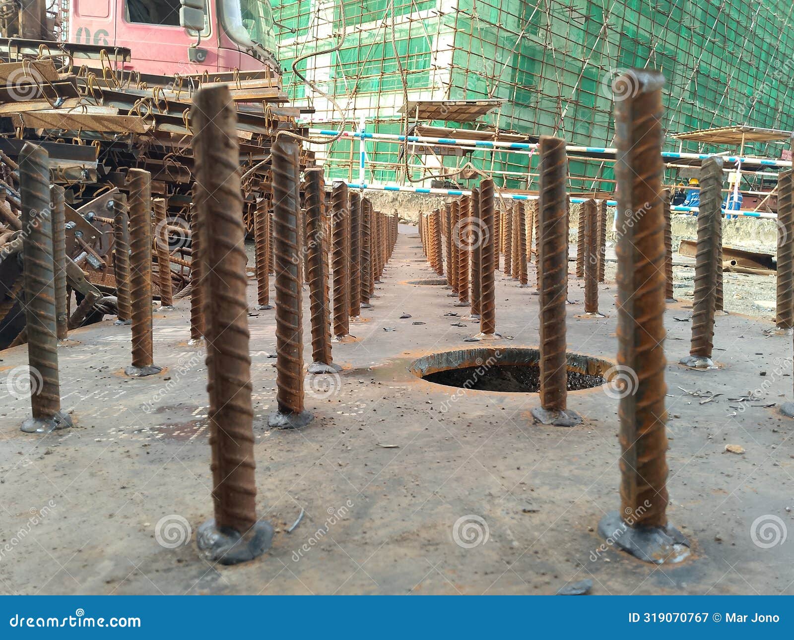 Threaded Iron Mounted on a Steel Plate Stock Image - Image of mining ...