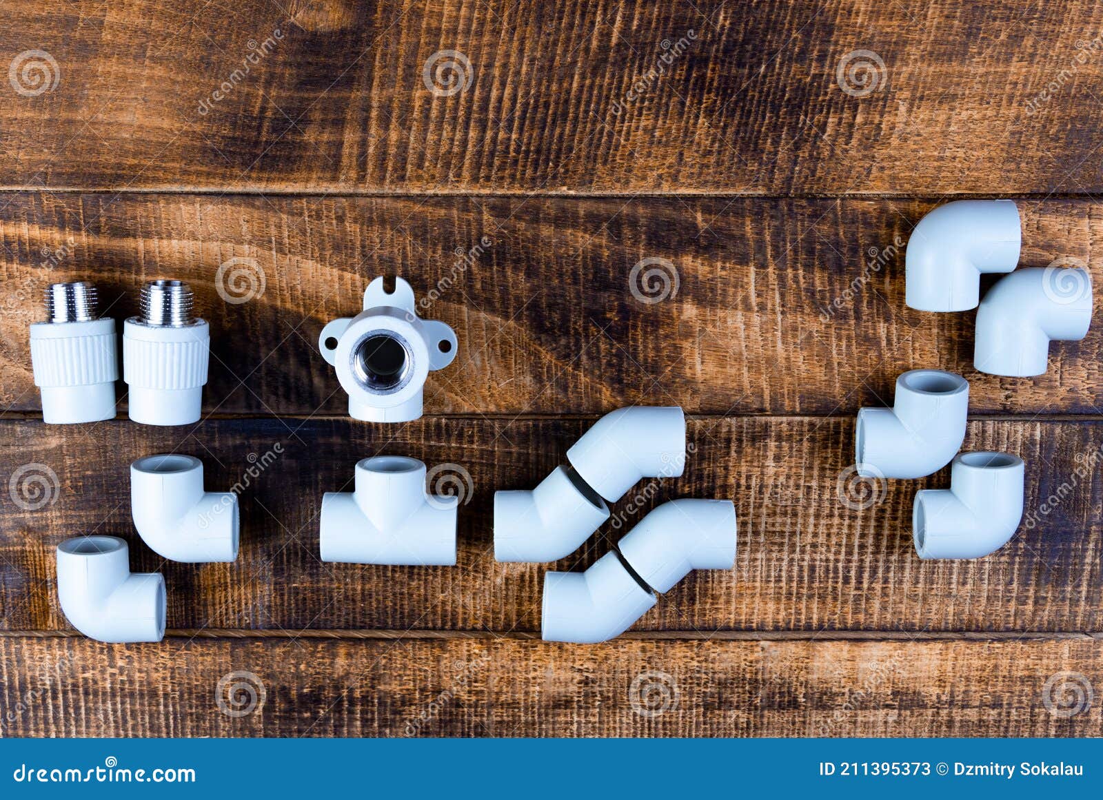 Threaded Polypropylene Fittings are Placed before Installation, Wiring ...