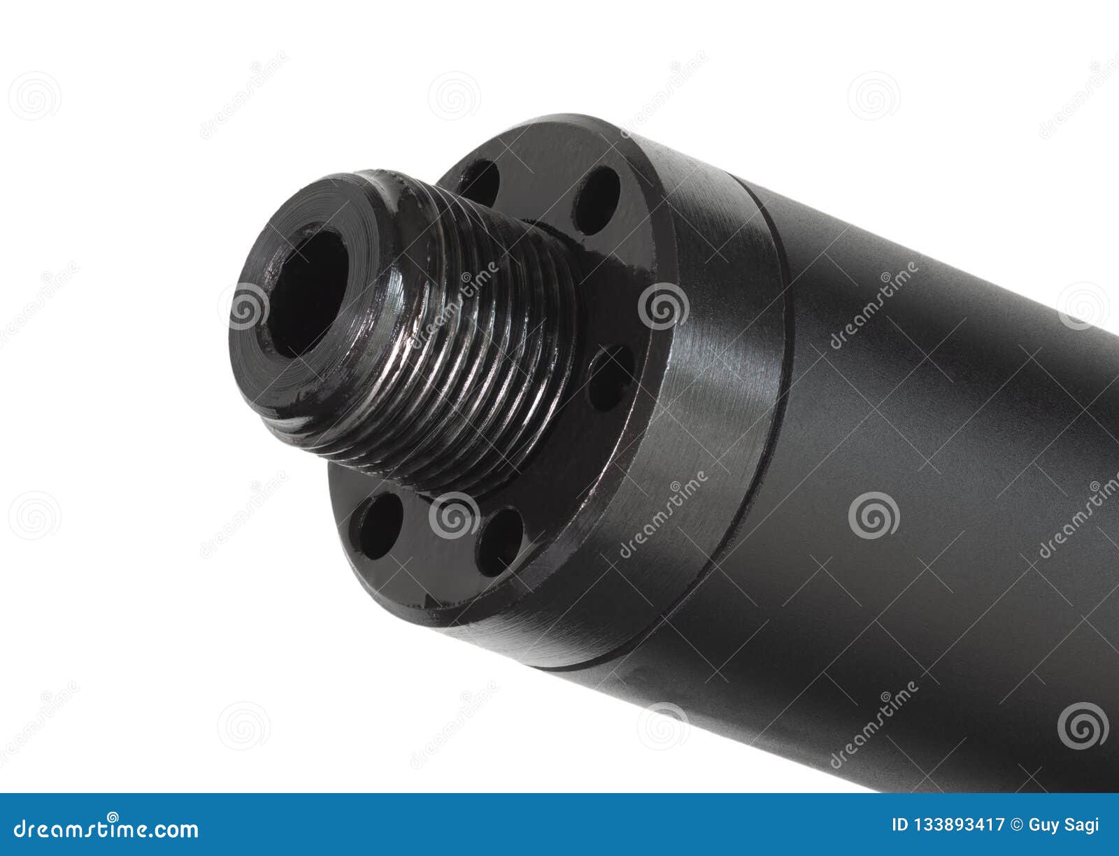 Threaded rifle barrel stock image. Image of metal, white - 133893417