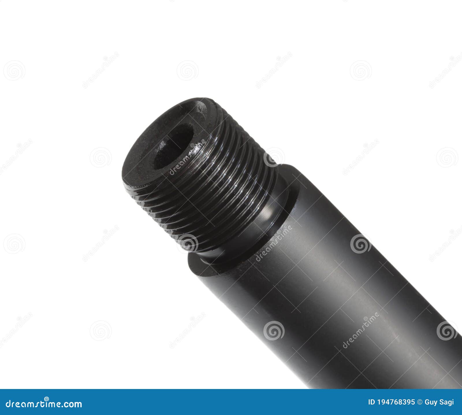 Threaded Rifle Barrel on White Stock Image - Image of threads, muzzle ...