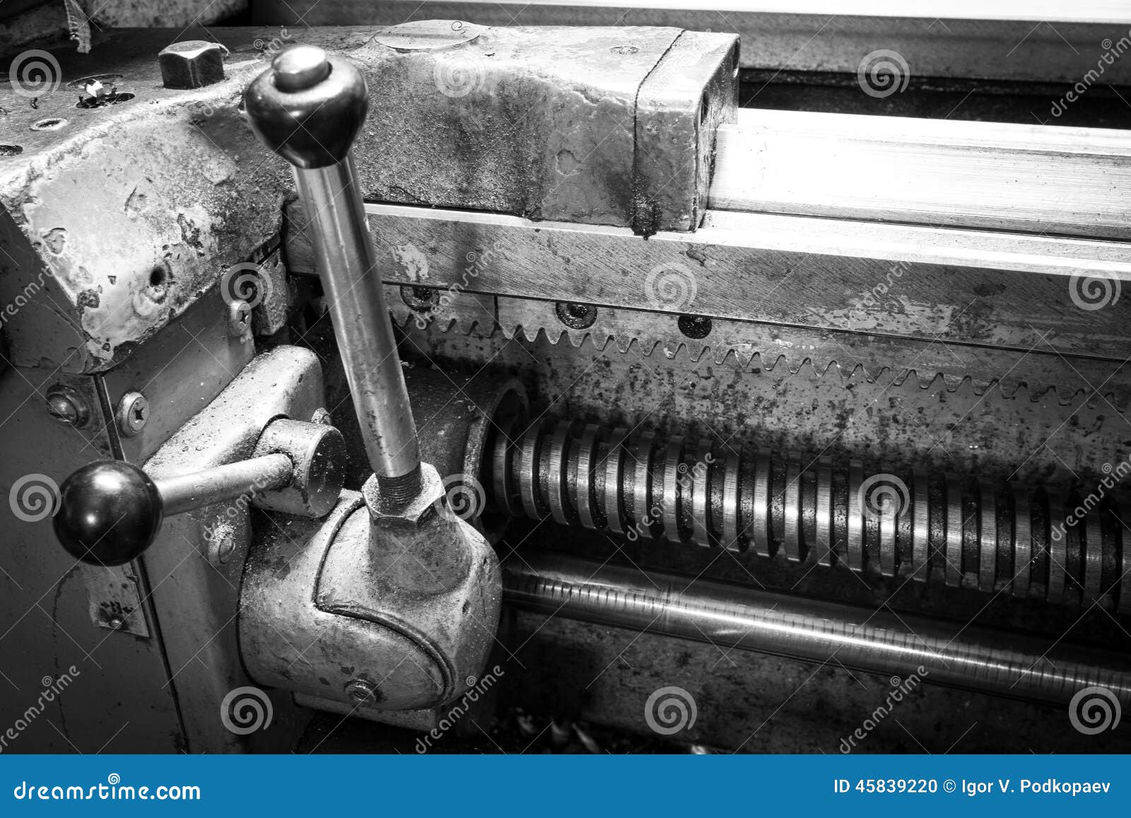 Threaded Spindle Lathe with a System of Levers Stock Photo - Image of ...
