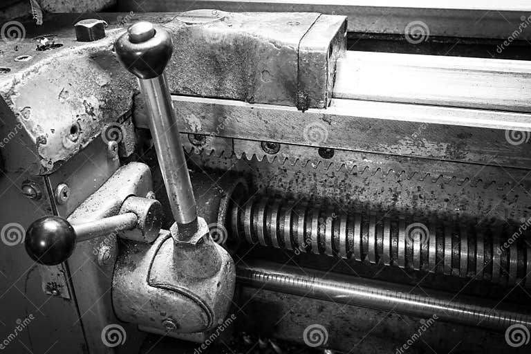 Threaded Spindle Lathe with a System of Levers Stock Photo - Image of ...