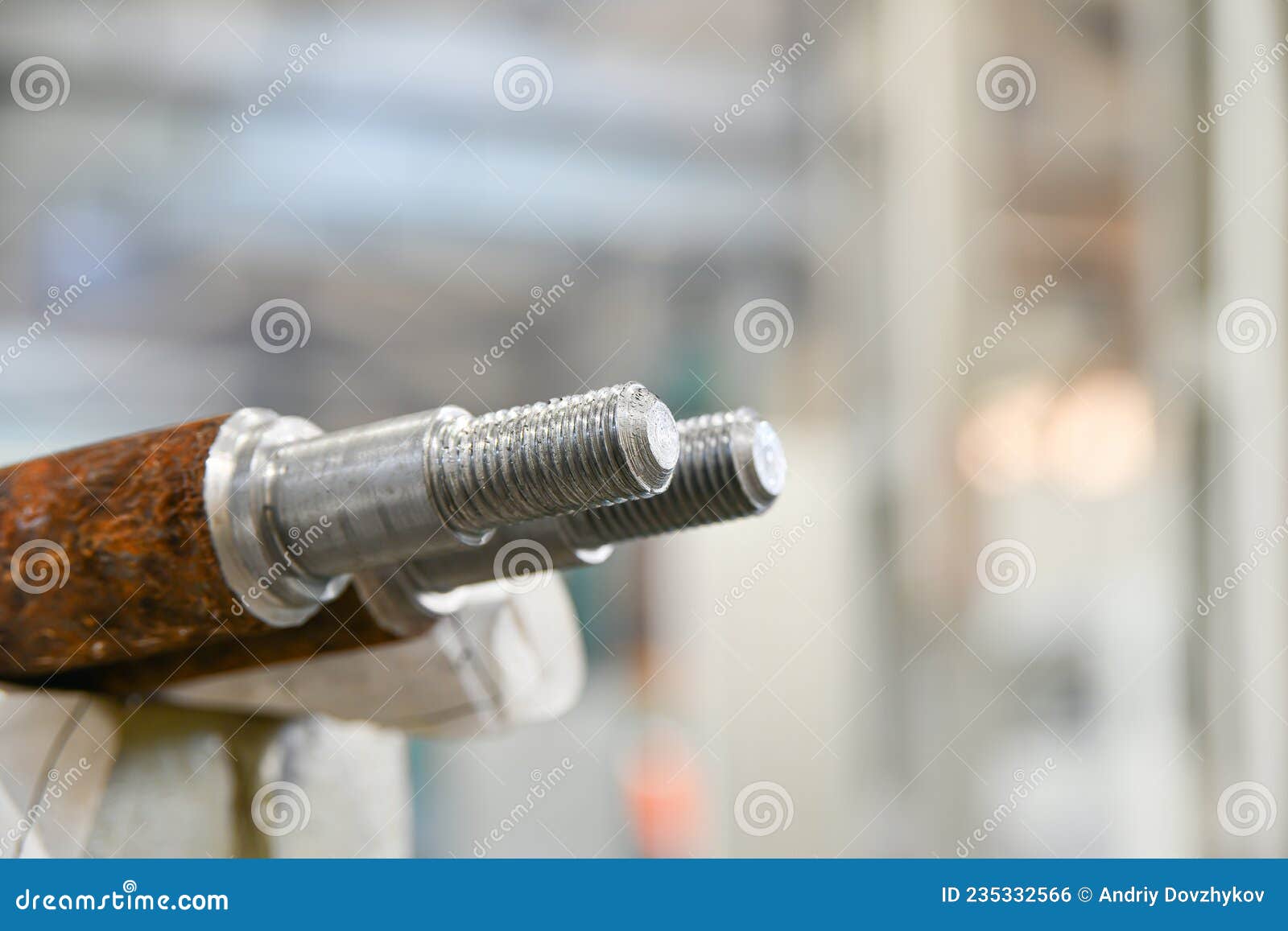 Threaded Studs after Production on a Cnc Lathe Stock Photo - Image of ...