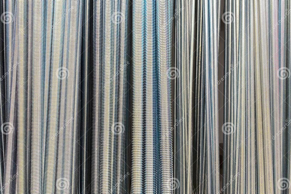 Threaded Threaded Studs. Galvanized Metal Rod with Threads Along the ...