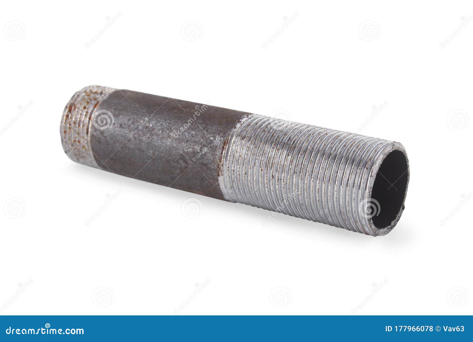 Threaded water pipe stock photo. Image of diameter, plumbing - 177966078