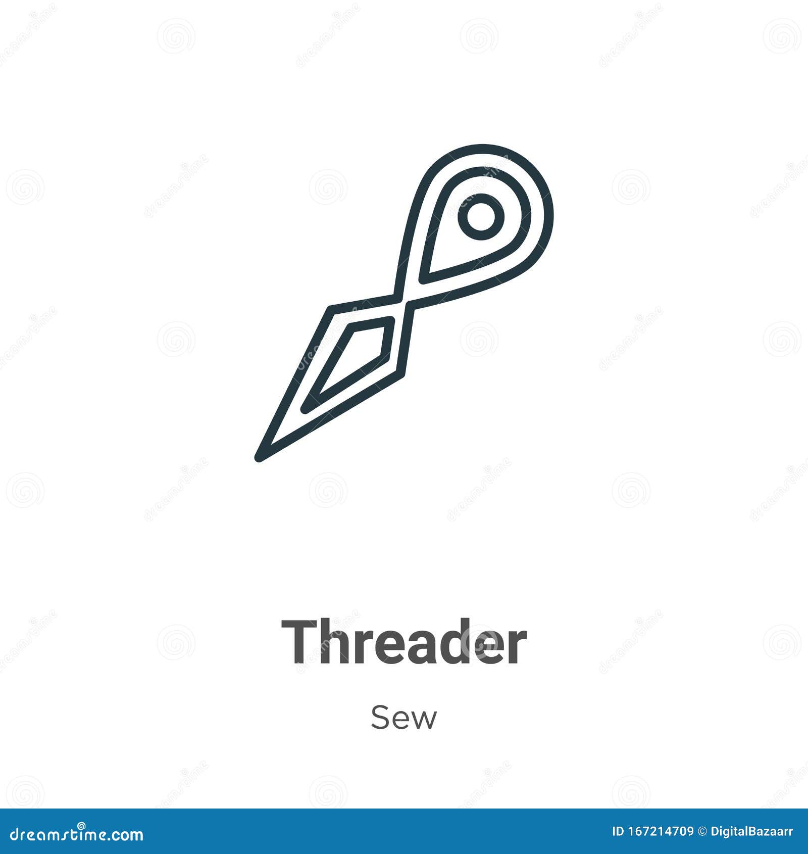 Threader Outline Vector Icon. Thin Line Black Threader Icon, Flat Vector Simple Element ...