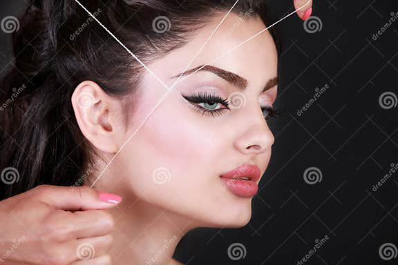 Threading stock photo. Image of eyes, face, girl, bride - 24481984