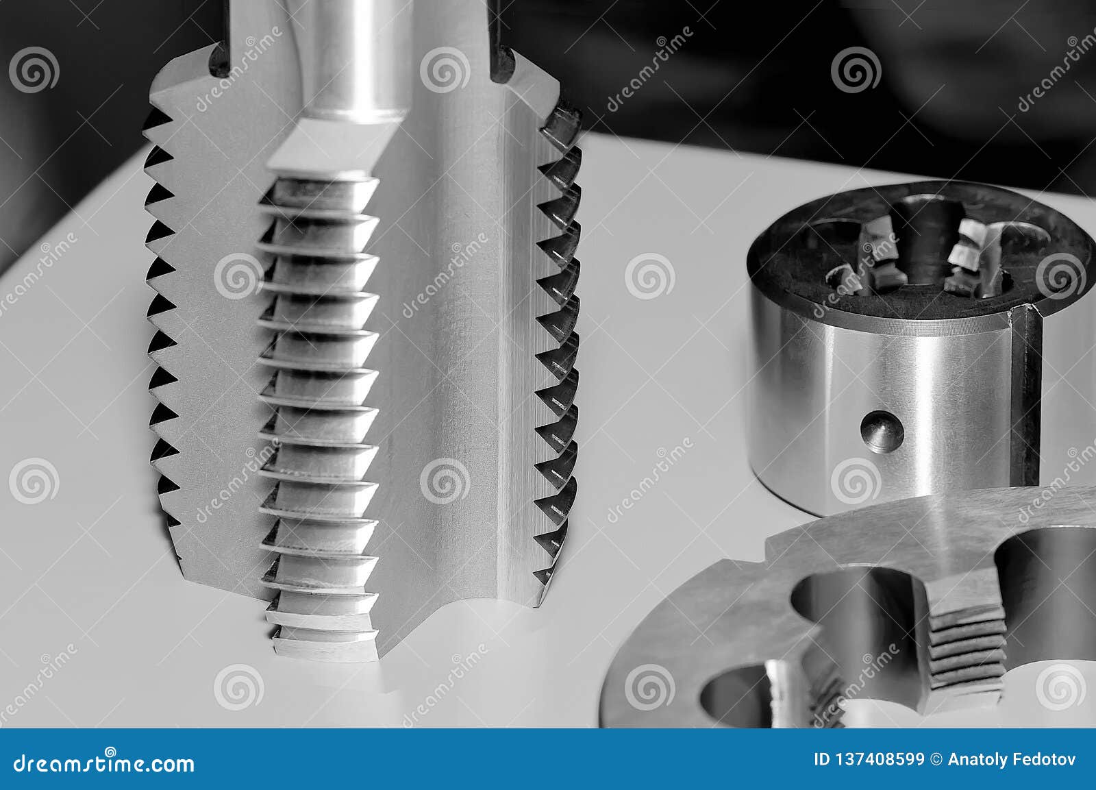 Threading Tapping Attachments of Different Shapes Stock Image - Image ...