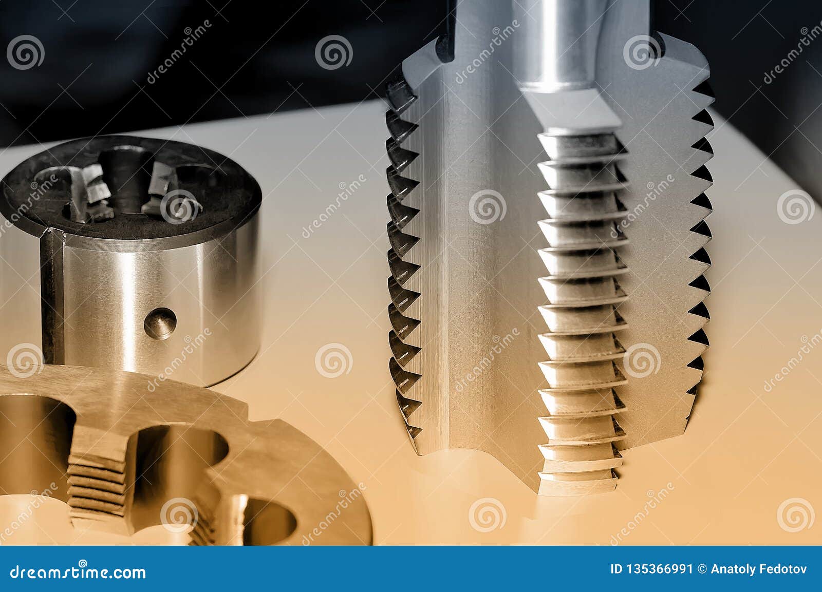 Threading Tapping Attachments of Different Shapes Stock Image - Image ...