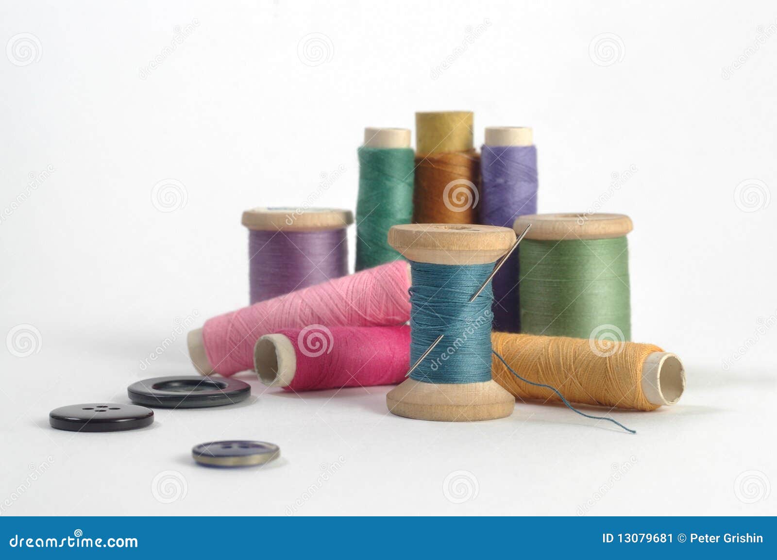 Threads stock image. Image of buttons, thread, sewing - 13079681