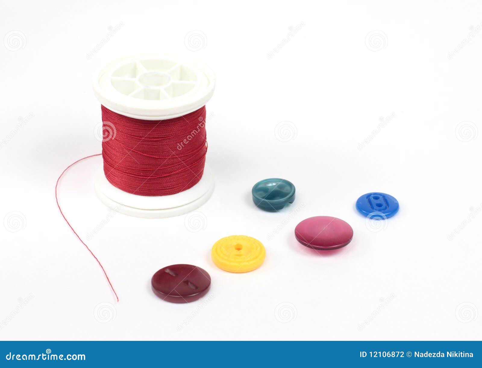 Threads and buttons stock photo. Image of repairing, tool - 12106872