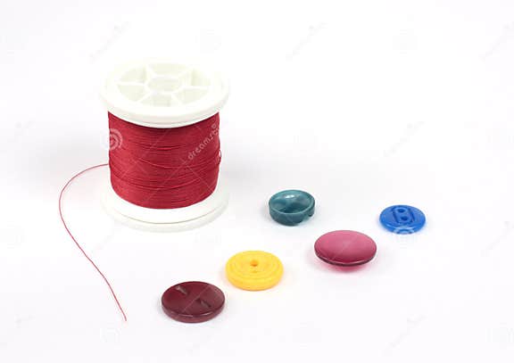 Threads and buttons stock photo. Image of repairing, tool - 12106872