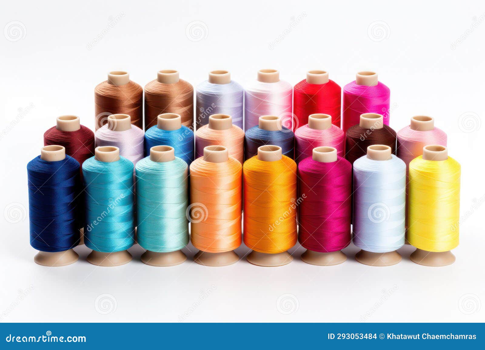 Threads of Creativity: Colorful Spools in Varied Hues, Isolated on ... Threads of Creativity: Colorful Spools in Varied Hues, Isolated on ...