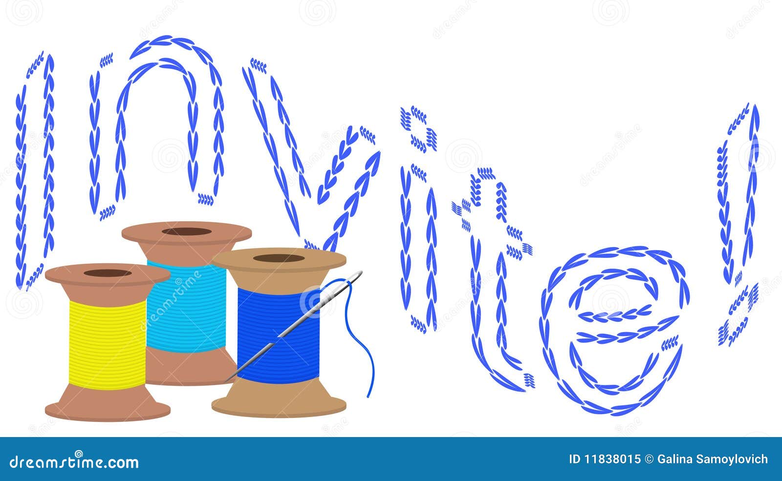 Threads for embroidery stock vector. Illustration of olive - 11838015