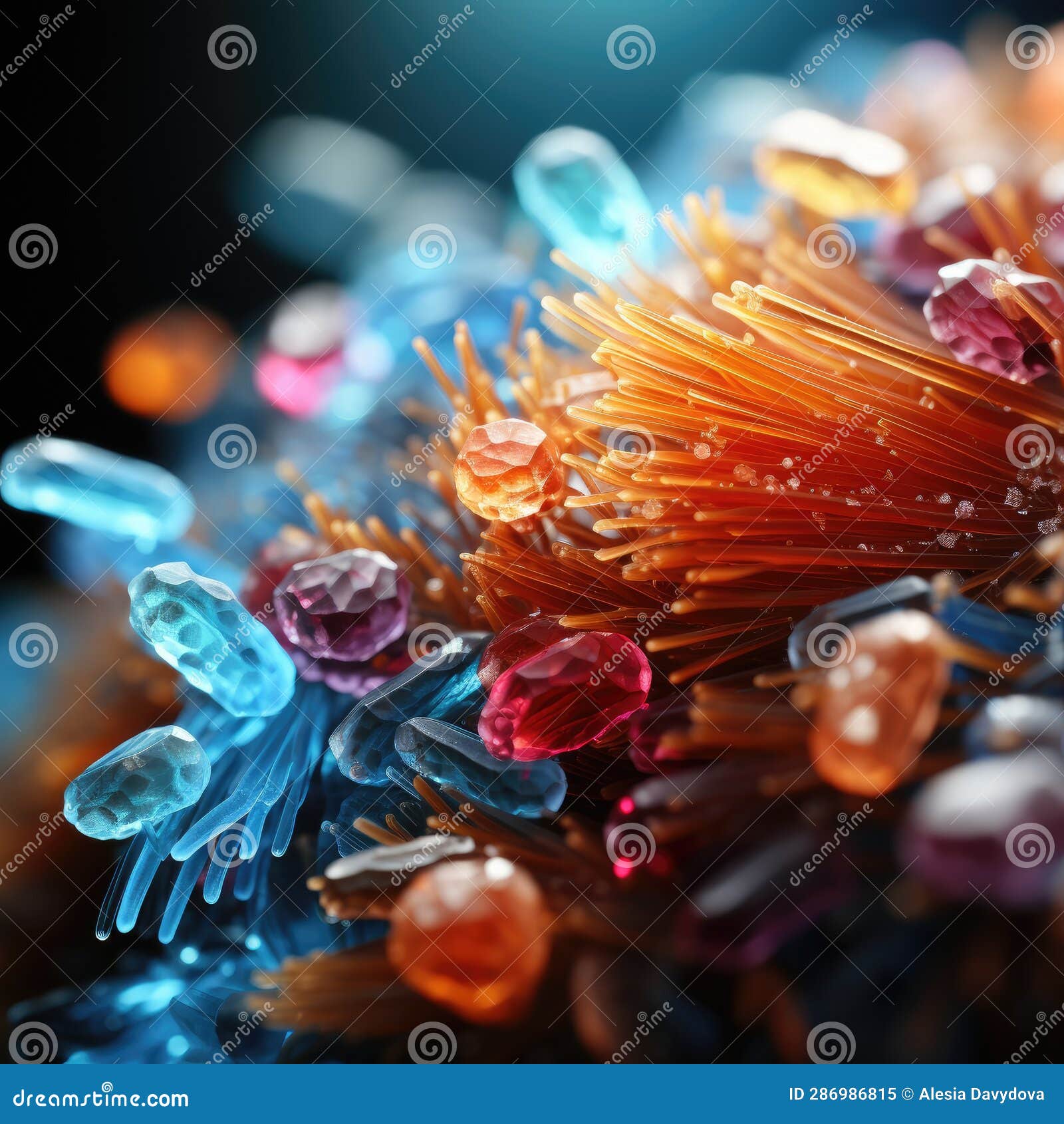 Threads of Fungus and Bacteria Under a Microscope. Microbes and ...