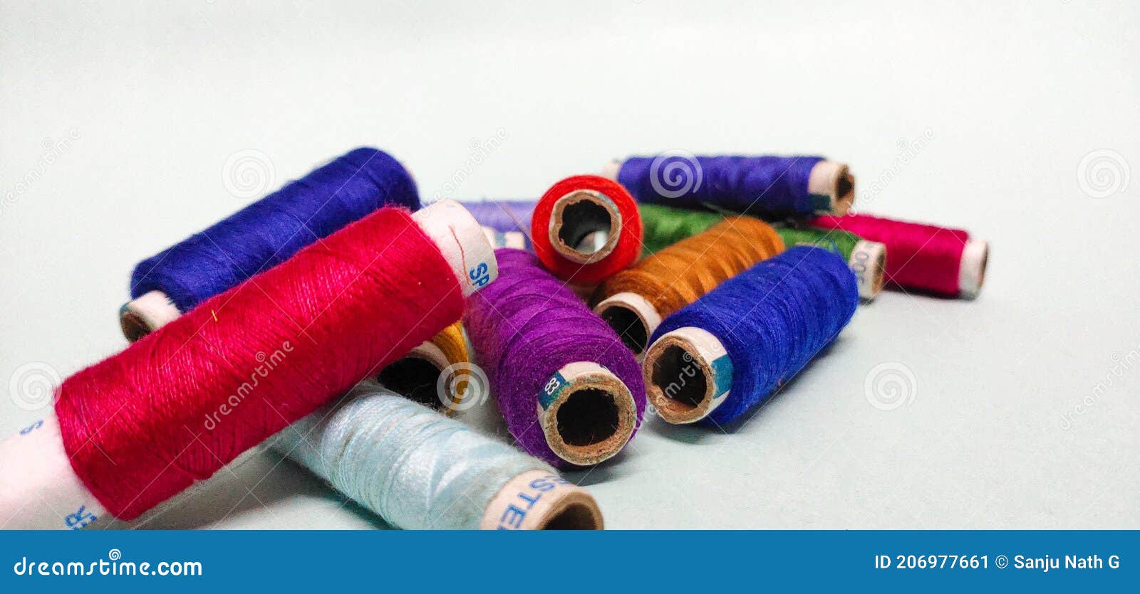 Threads Isolated on a Plain White Background Stock Image - Image of ...