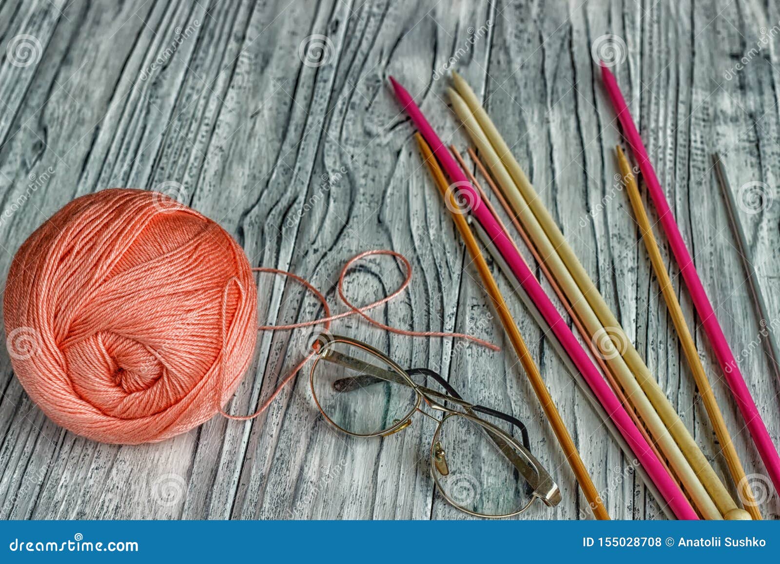 Threads for Knitting Close-up. Knitting As a Hobby Stock Photo - Image ...