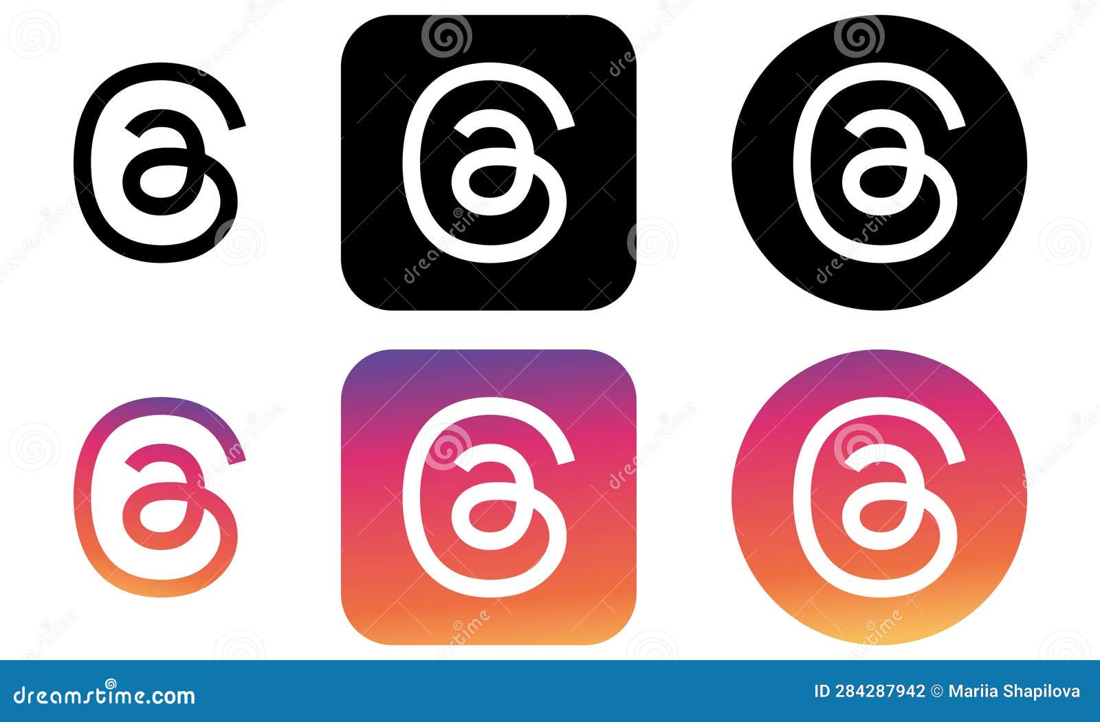 Threads Logo Set. Social Network by Instagram Editorial Photography ... Threads Logo Set. Social Network by Instagram Editorial Photography ...