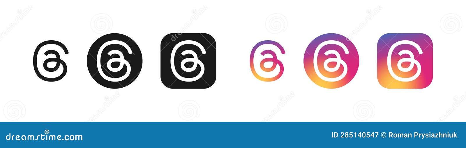 Threads Logo. Threads Social Network Icons Set Editorial Photography ...