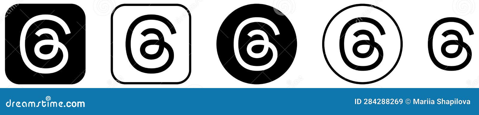 Threads logos set editorial stock image. Illustration of isolated ...