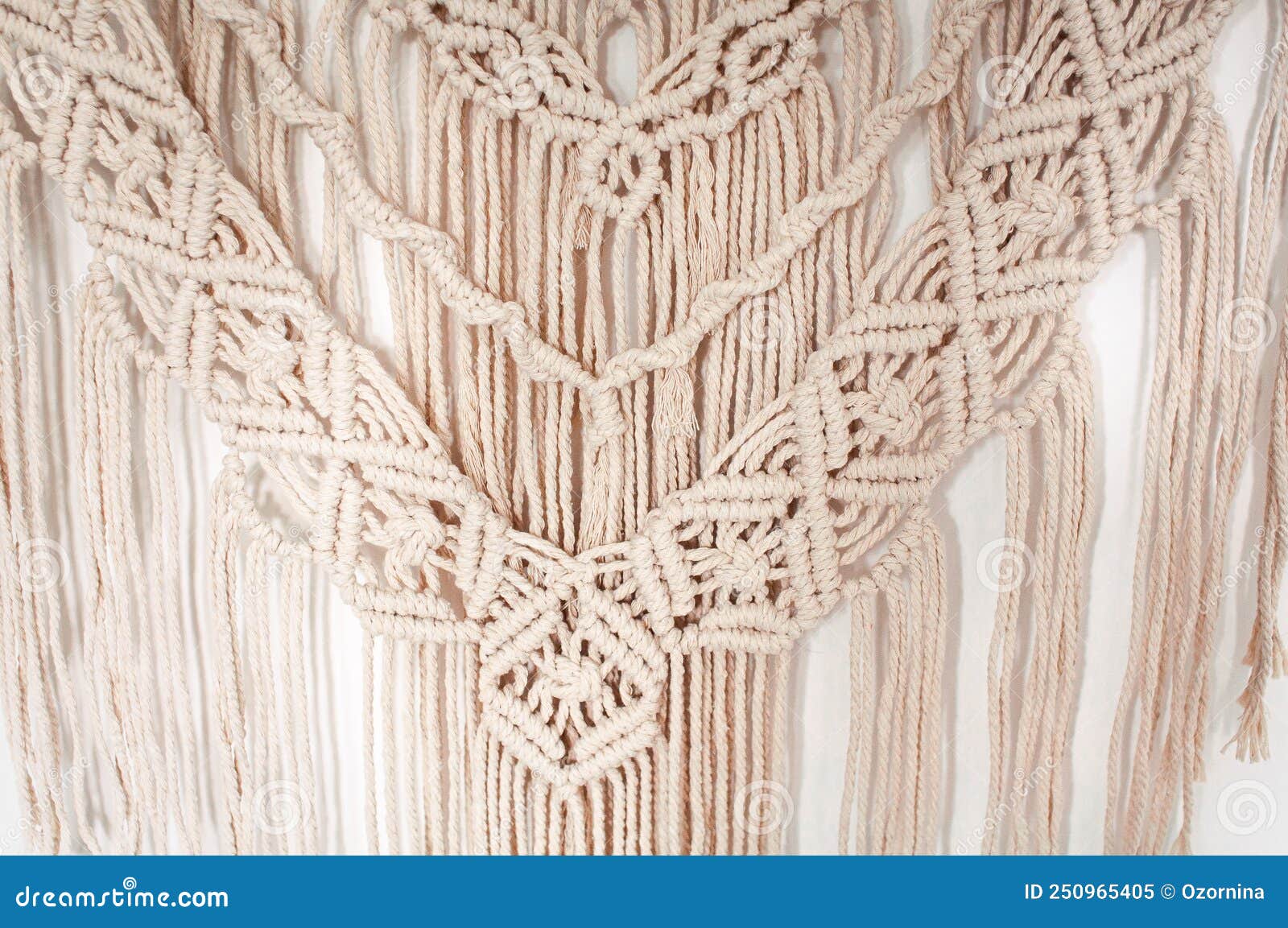 Threads in Macrame Style on a White Background Stock Image - Image of ...