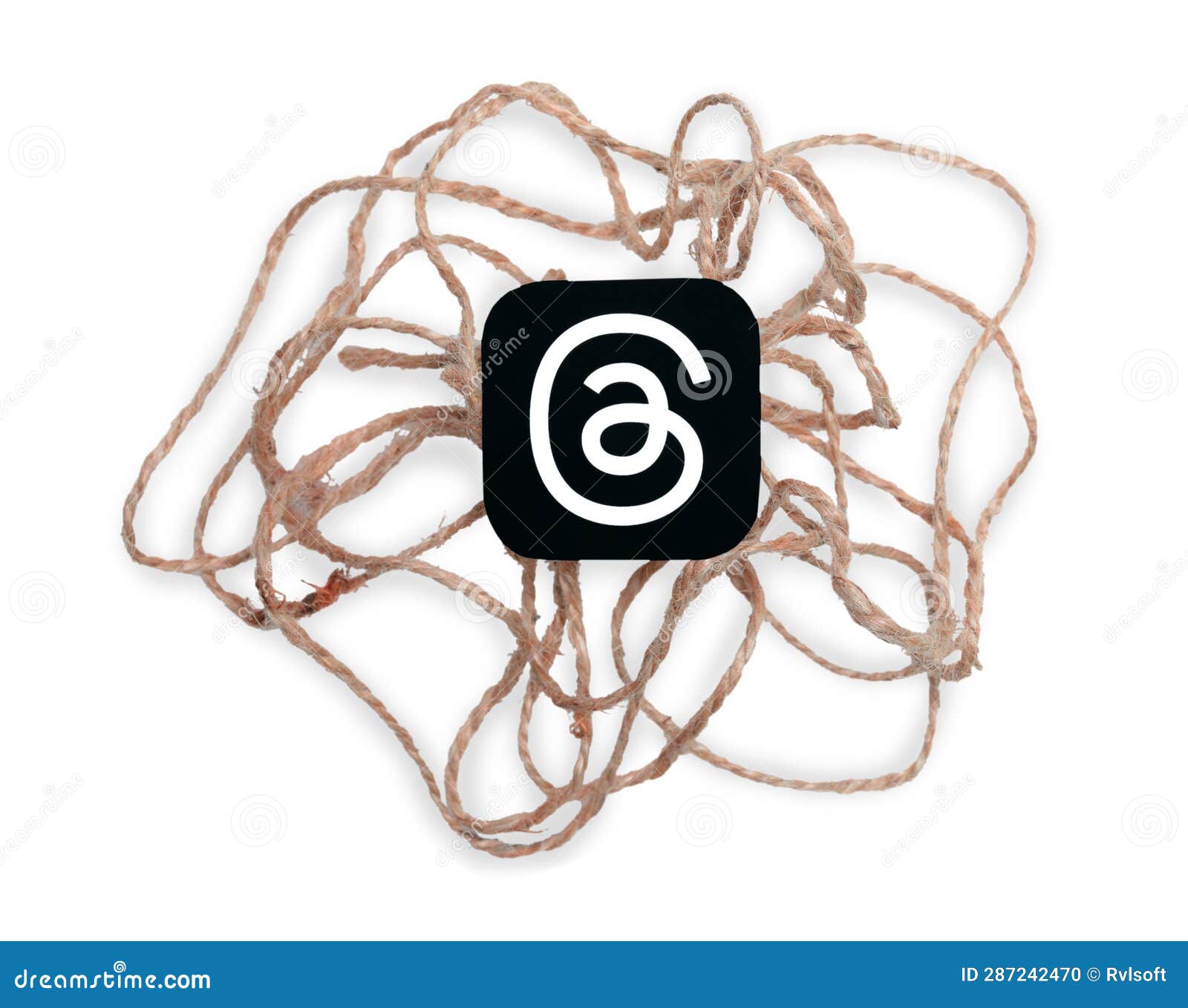 Threads Mobile App Icon with Sackcloth Threads on White Background ... Threads Mobile App Icon with Sackcloth Threads on White Background ...