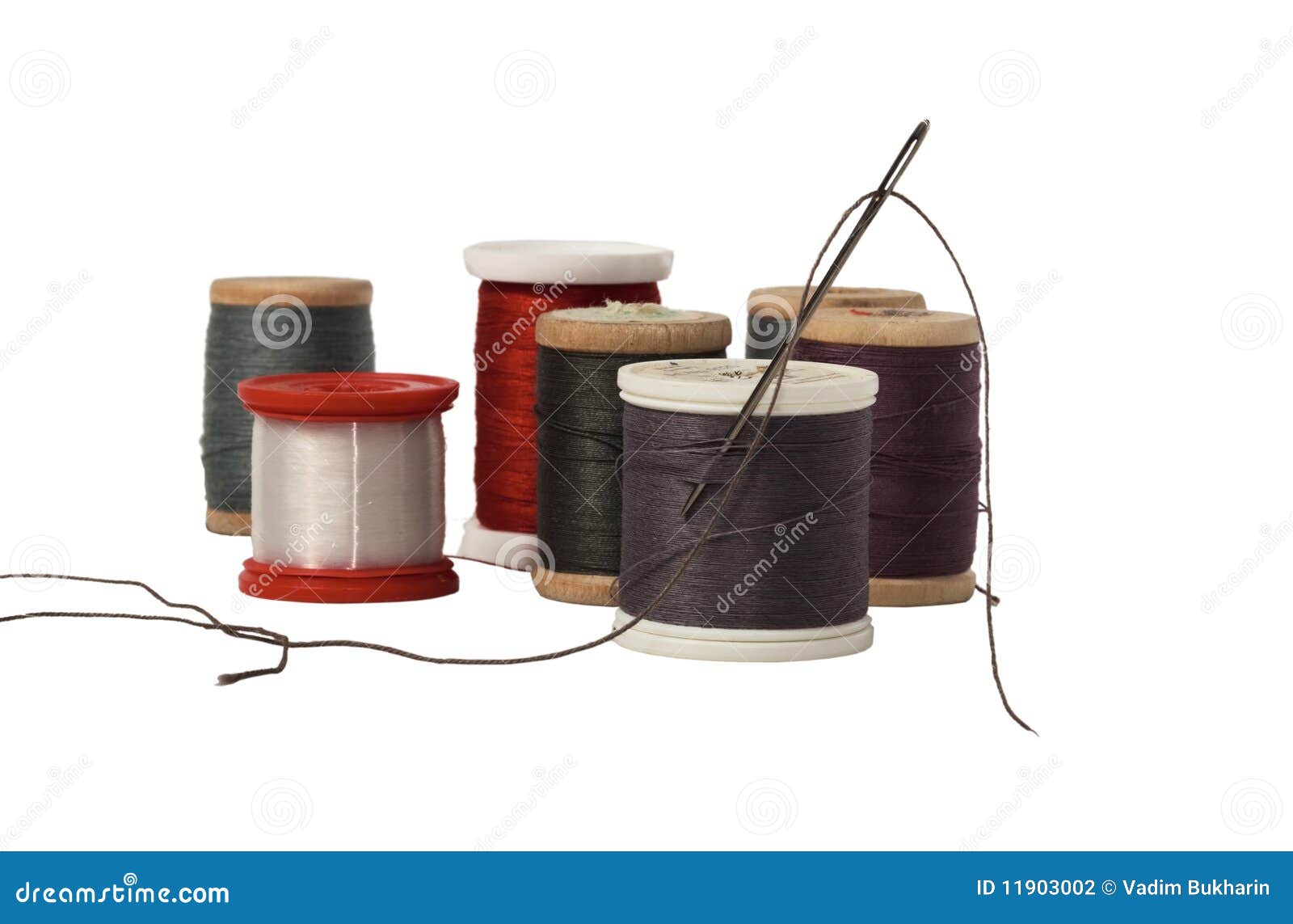Threads with needle stock photo. Image of group, reel - 11903002