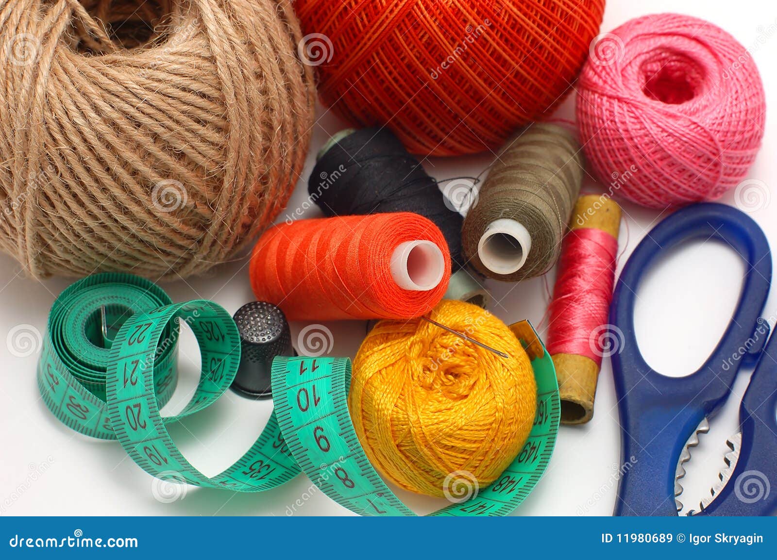 Threads and needle stock image. Image of cotton, equipment - 11980689