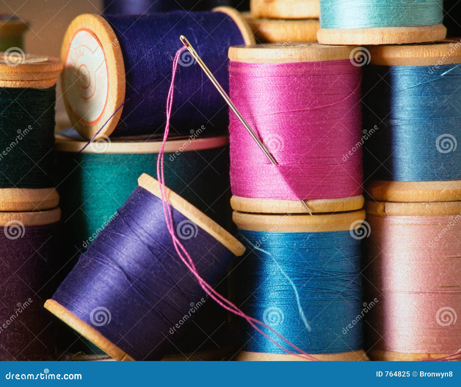 Threads with Needle stock image. Image of sharp, black - 764825