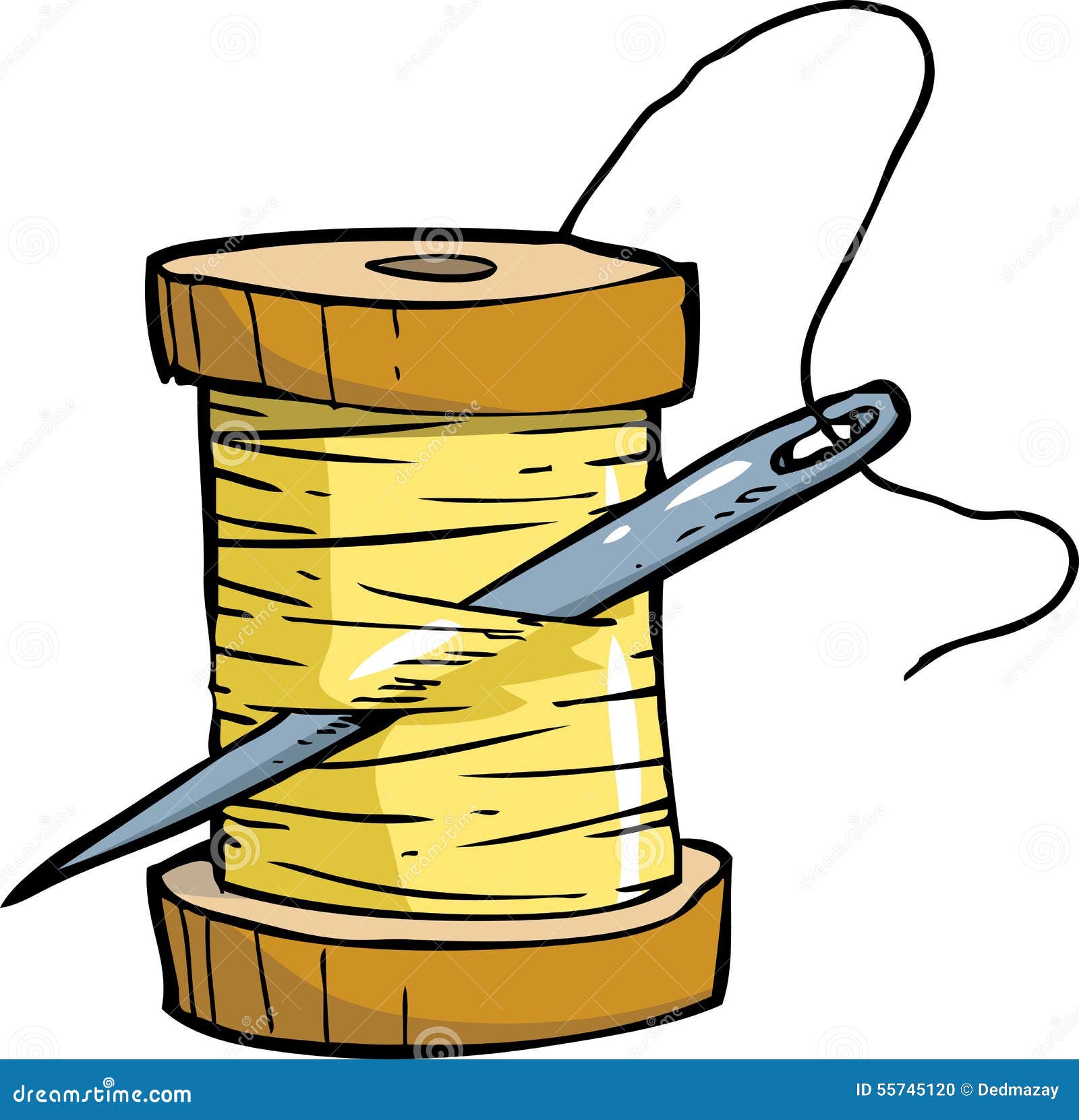 Threads with a needle stock vector. Illustration of embroider - 55745120