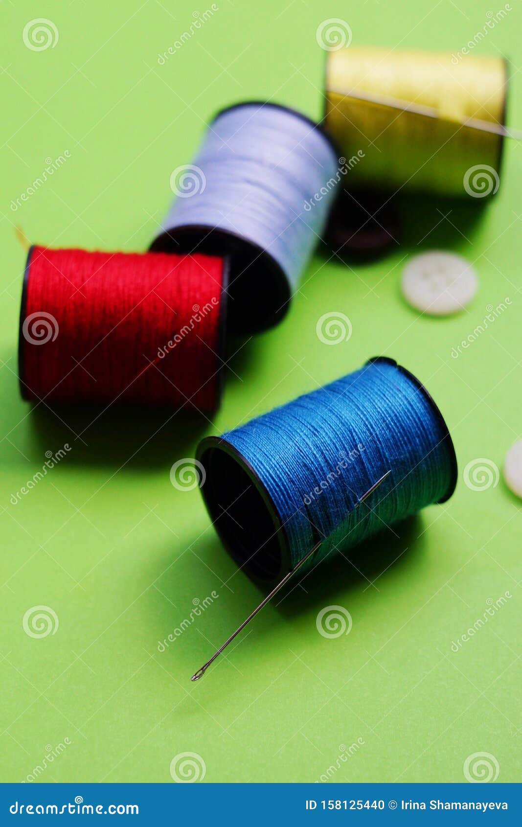 Threads and Needles on the Background with Patterns, Accessories for ...
