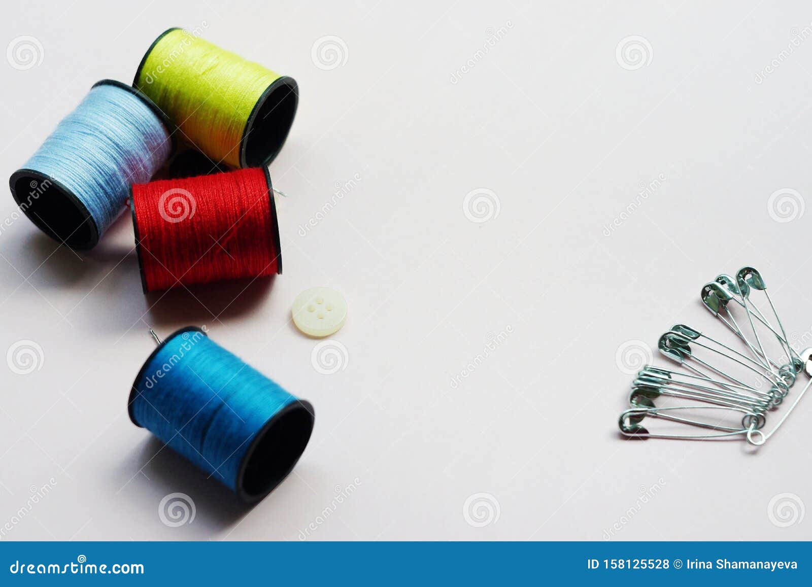 Threads and Needles on the Background with Patterns, Accessories for ...