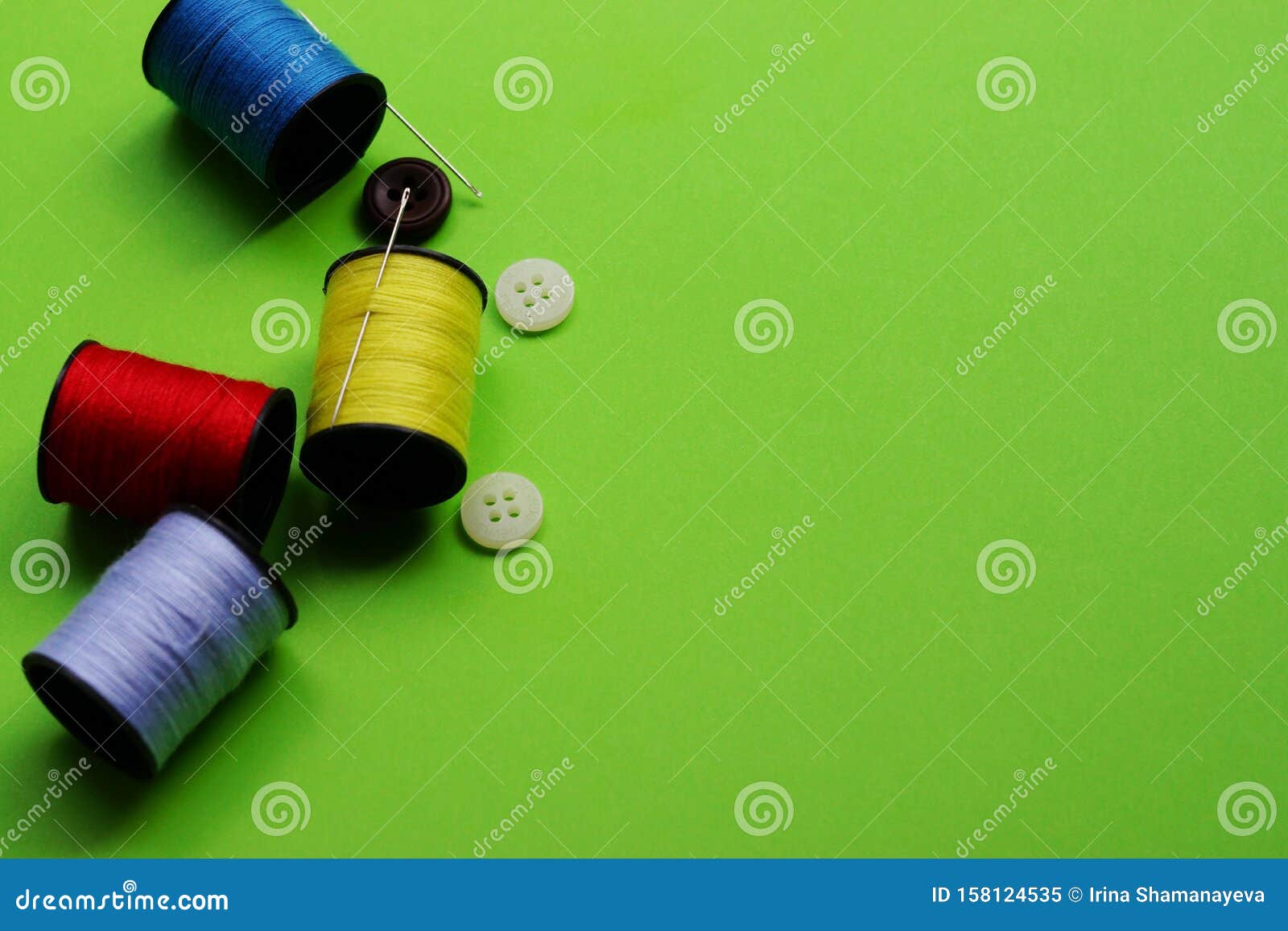 Threads and Needles on the Background with Patterns, Accessories for ...