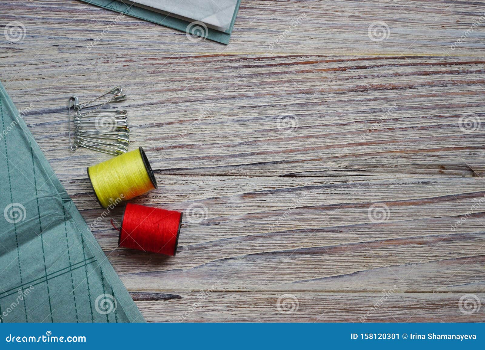 Threads and Needles on the Background with Patterns, Accessories for ...