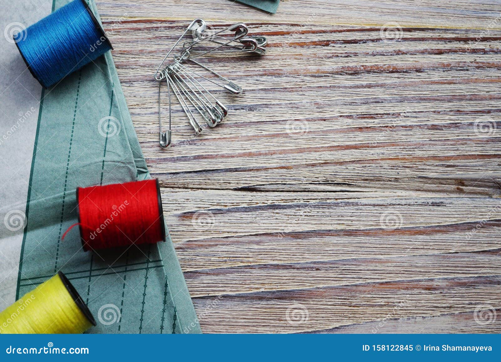 Threads and Needles on the Background with Patterns, Accessories for ...