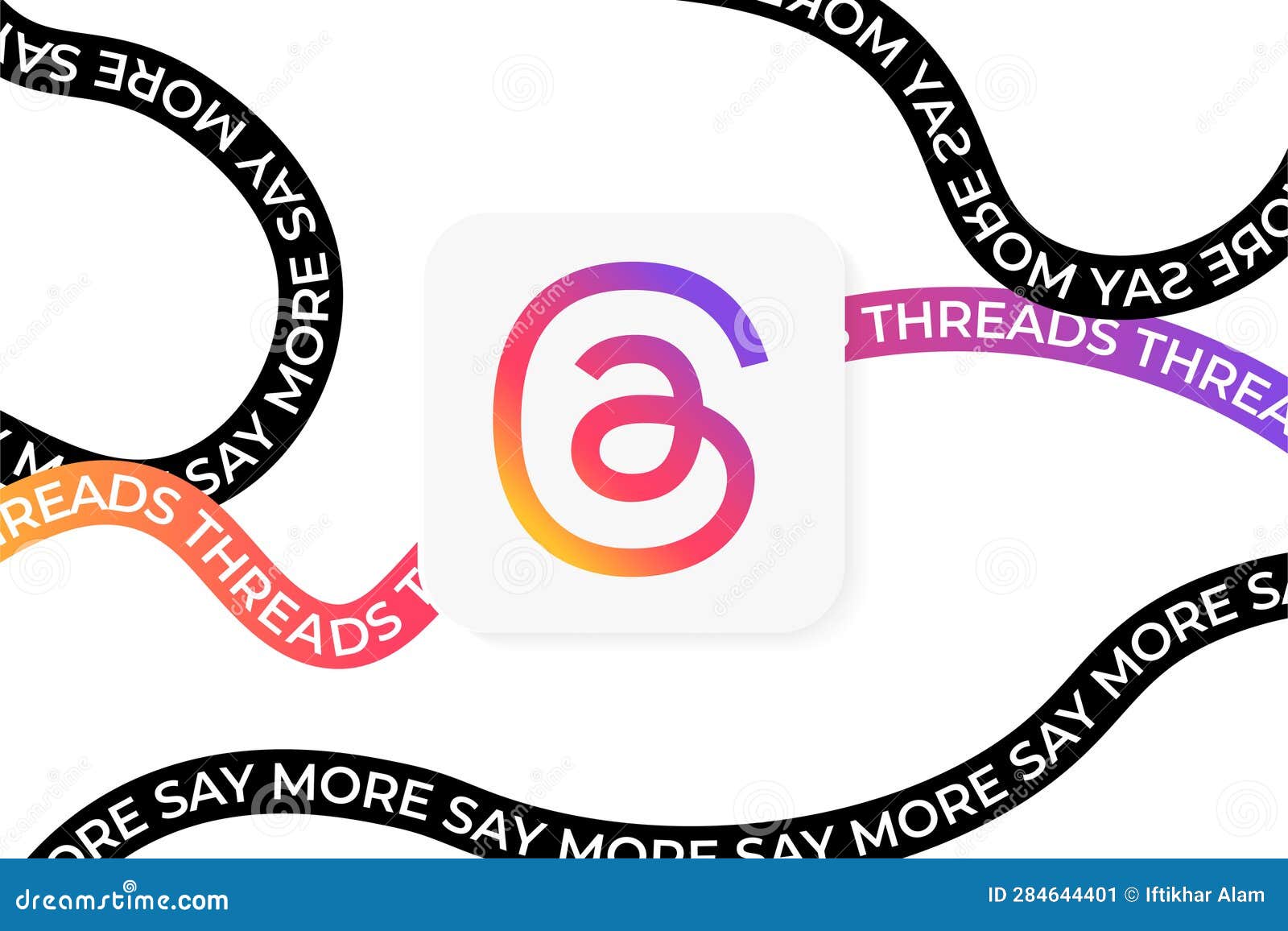 Threads Rainbow Logo, Instagram App with Design Curve Text of Threads ...