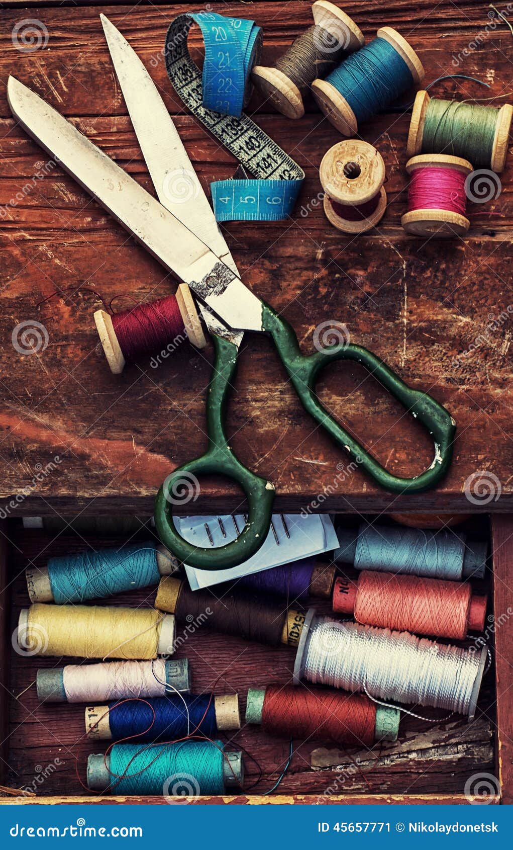 Threads stock image. Image of scissors, handmade, crafts - 45657771